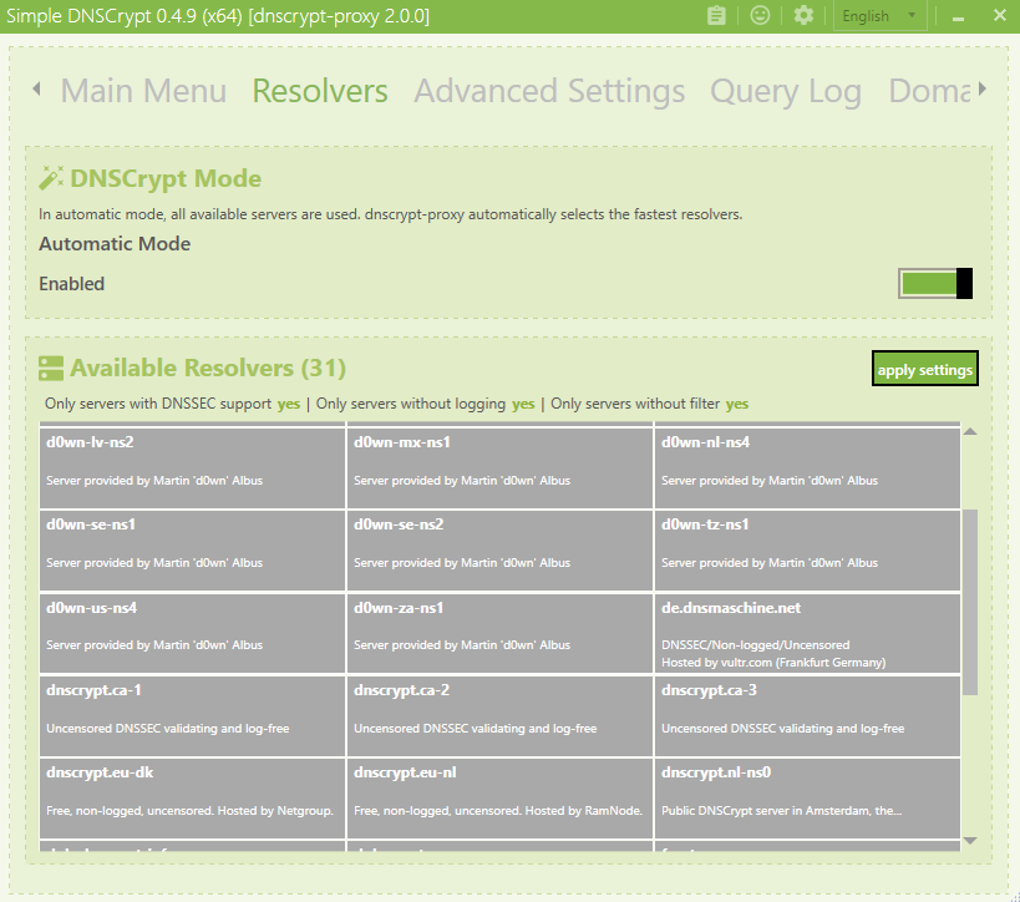 Simple DNSCrypt untuk Windows - Unduh